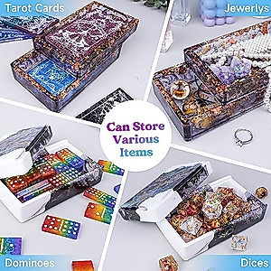 LET'S RESIN Storage Box Molds, Silicone Resin Box Molds, Storage Container with Sliding Lid Design, Epoxy Molds Silicone for Resin Casting, Jewelry, Tarot Cards, Makeup