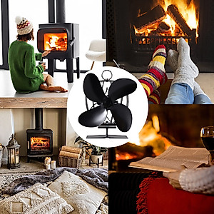 YENPOZIKA Wood Stove Fan for Wood/Log Burner/Fireplace Silent Operation 4 Blades