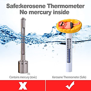 Kingsource Pool Thermometer Large Floating Water Temperature Thermometers with String, Water Thermometer Aquarium,for Outdoor & Indoor Swimming Pools, Spas, Hot Tubs, Aquariums & Fish Ponds