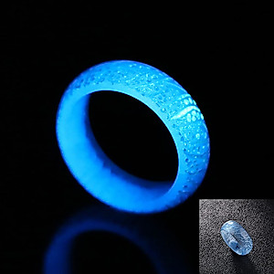 Glow Rings In The Dark Venus Orb Ring Rings For Women Trendy Acrylic Luminous Aesthetic Rings (blue, 6)