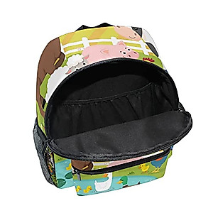 Glaphy Custom Kid's Name Backpack, Farm Animals Horse Cow Pig Toddler Backpack for Daycare Travel, Personalized Name Preschool Bookbags for Boys Girls