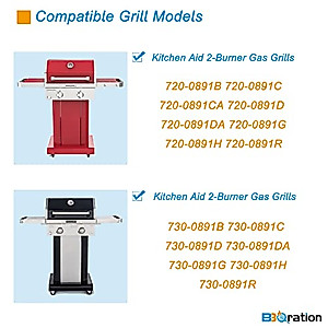BBQration 2-Pack Stainless Steel Heat Plates Replacement Parts for Kitchen Aid 720-0891B, 720-0891R, 730-0891B, 730-0891R, 720-0891CA 730-0891H 730-0891R and More