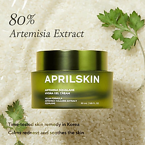 APRILSKIN Artemisia Squalane Hydra Gel Cream | Dry, Sensitive, Acne-Prone Skin | Vegan, Cruelty Free, Low pH, Soothing & Firming up | 50 ml | No sulfates and Artificial Fragrance