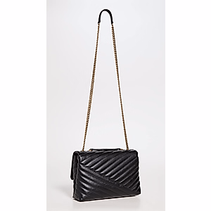 Tory Burch Women's Kira Chevron Convertible Shoulder Bag, Tempranillo, Brown, One Size