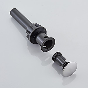 Gangang Bathroom Sink Drain with Overflow Vessel Sink Lavatory Vanity Pop Up Drain Stopper Chrome Cap, ABS Plastic Rustproof