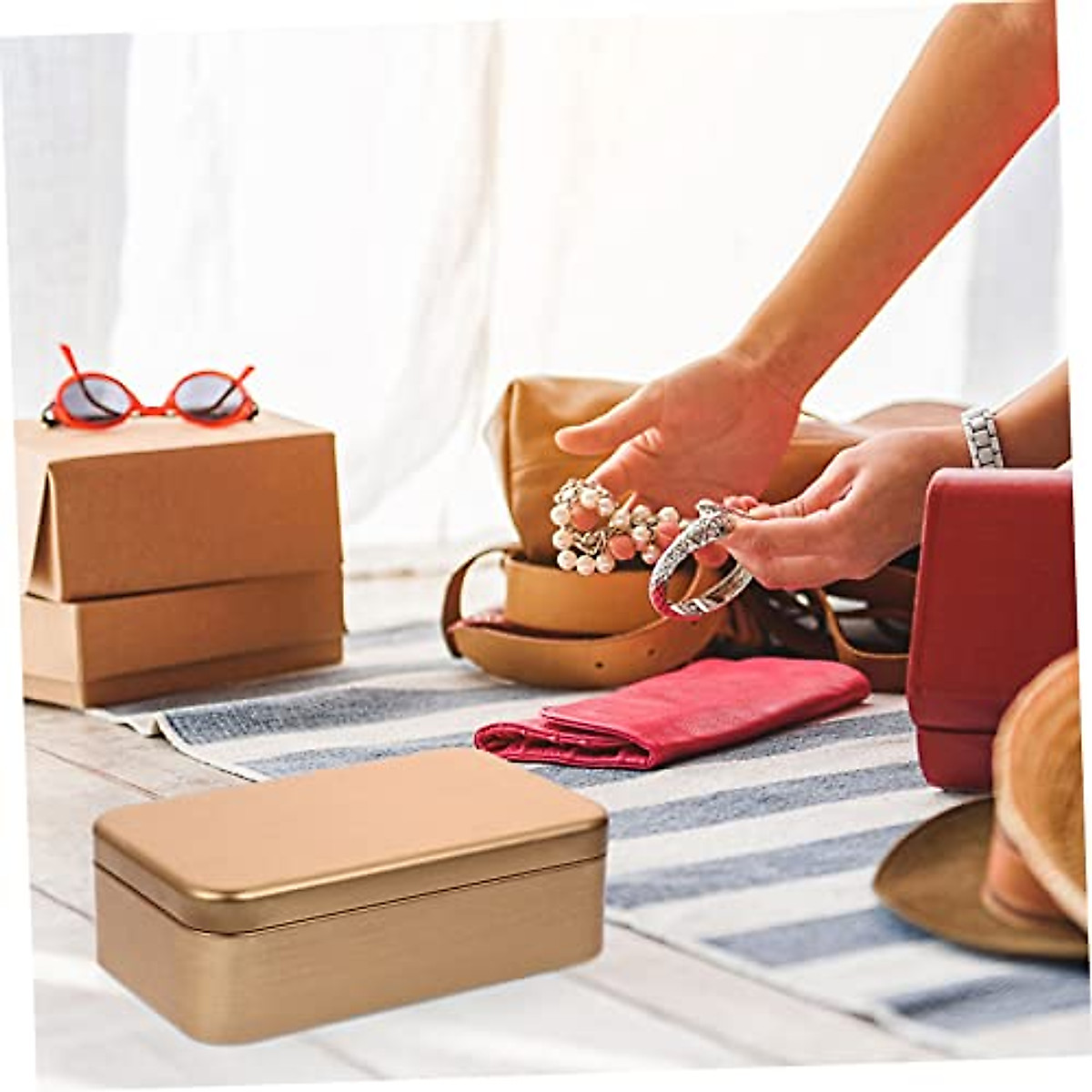 Zerodeko 12 pcs gift packaging iron box small kitchen canister Tea Tin Canister large metal container bags decorative paper Empty Tin tissue jar coffee decor Tinplate Tin baby cover candy