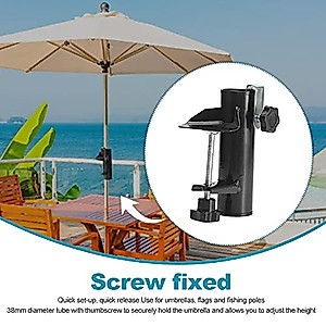 ZHANGLI Umbrella Holder Fixed Clip - Universal Home Balcony Patio Parasol Chair Clamp Beach Courtyard Garden Portable Mount Rainy Day Sunny Day