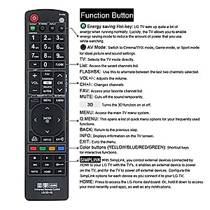 Nettech New LG AKB72915239 Universal Remote Control for All LG Brand TV, Smart TV - 1 Year Warranty(LG-23+AL)