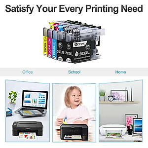 Sotek Compatible Ink Cartridge Replacement for LC203XL LC203 LC201, Use with MFC J480DW J680DW J880DW J460DW J485DW J885DW J5520DW J4320DW J4420DW J4620DW J5620 J5720DW (1 Set+ 1 BK)