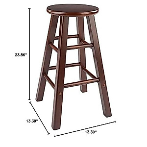 Winsome Wood Element Counter Stools, 2-Pc Set, Walnut, 24