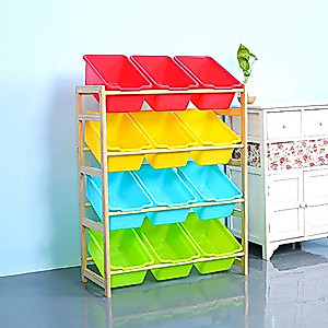 WUWEOT 8 Pack Scoop-Front Storage Bins, Easy-to-Grip Design Multipurpose Stackable Plastic Storage Cubbies For Classroom, Nursery, Playrooms And Home Organization