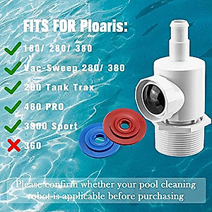 Funmit 9-100-9001 Universal Wall Fitting Connector Assembly Compatible with Polaris 180 280 280 380 3900 Sport and 480 Pro Automatic Pool Cleaners