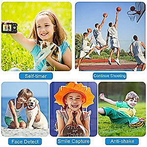 Waterproof Digital Camera HD 1080P 36MP Kids Digital Camera with 32G SD Card Compact Portable Digital Camera,Rechargeable Electronic Mini Vlogging Camera for Kids