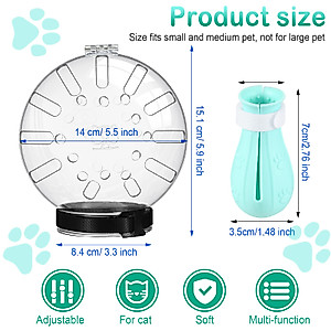 Cat Muzzle for Grooming Cat Adjustable Hood with Cat Paw Covers, Kitten Breathable Anti Bite Muzzles Anti Scratch Boots Silicone Cat Shoes Boots Cat Paw Protector for Cats Bathing Shaving (Large)