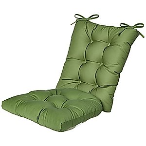 The Gripper Twill Jumbo XL Non-Slip Rocking Chair Cushion Set with Thick Padding, Includes Seat Pad & Back Pillow with Ties for Indoor Living Room Rocker, 17x17 Inches, 2 Piece Set, Green