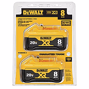 DEWALT 20V MAX* XR Batteries, 8.0-Ah, 2-Pack (DCB208-2)