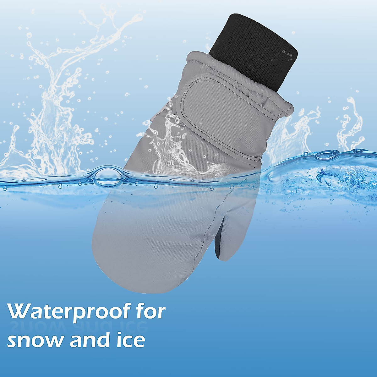 American Trends Toddler Mittens Snow Boys Waterproof Gloves Kids Ski Winter Gloves for Girls Infant Baby Mittens Black 2-4 Years