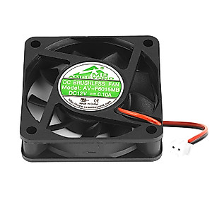 2-Pack 60mm by 60mm by 15mm 6015 12V DC 0.10A Dual Ball Bearing Brushless Cooling Fan 2pin