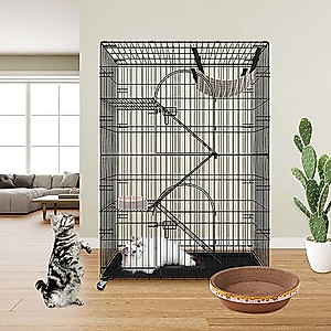 VEVOR Cat Cage Indoor Catio Cat Enclosure, Large Cat House on Rotating Wheels, 4-Tier Pet Playpen, Cat Crate Cat Kennel, 35.4" L x 23.6" W x 51" H