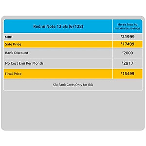 Redmi,redmi Xiaomi Note 12 5G(128GB + 6GB) Factory Unlocked 6.67/'' 48MP Triple Camera(NOT for USA Market) + Extra(w/Fast Car Charger Bundle)(Matte Black)(AMOLED)