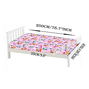 BrandMac Paw Patrol 100% Cotton Fitted Sheet, 90 x 200 cm x25cm, Rubber, Chase Paw Patrol Pink Fitted Sheet Single Bed