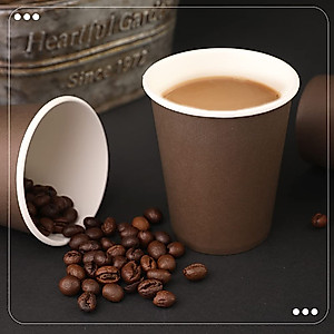 BALDCC 75 Packs of Brown Paper Hot Cups, 8 oz Disposable Paper Cups, Hot Coffee Cups, Beverage Cups, Suitable for Offices, Home Kitchens, Coffee Shops（Brown）