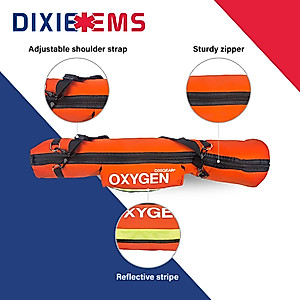 Dixie Ems O2 Shoulder Bag for E Size O2 Cylinder and Supplies, Oxygen Tank Carry Pack with Padding