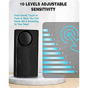 Wsdcam Wireless Vibration Alarm with Remote Control Anti-Theft Alarm Bike/Motorcycle/Vehicle Security Alarm, 110db Loud, Door and Window Alarm