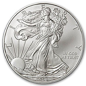 2008-1 Ounce American Silver Eagle Shipping .999 Fine Silver with our Certificate of Authenticity Dollar Uncirculated US Mint