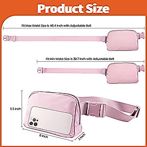 Fanny Packs for Women, Fashion Fanny Pack With Adjustable Strap Belt Bag for Women Fanny Pack Crossbody Bags for Women Pouch for Workout Running Travelling Hiking (Pink)