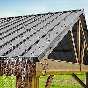 Evedy 12x14 Gazebo, Outdoor Aluminum Gazebo with Galvanized Steel Gable Canopy, Outdoor Metal Gazebos for Patio, Backyard, Deck and Lawns