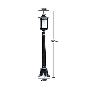 Enlylyog Modern European-Style Retro Home Villa Courtyard Lawn High Pole Garden Lamp, Outdoor Waterproof Lamp Outdoor Garden Street Lamp