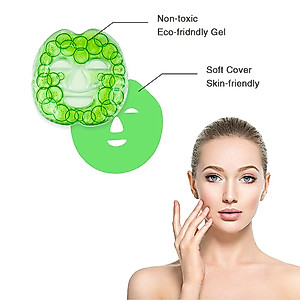 Face Ice Gel Pack with Wrap - Reusable Hot Cold Compress for Skin Care, Puffiness Eyes, Swollen Face, Cold Face Mask Gel Pack Pain Relief for Migraines, Injuries, Inflammation, Sinus Headaches, Stress