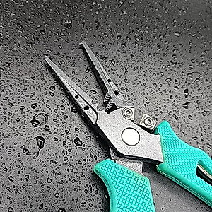 MOREFISHING Fishing Pliers with Lanyard,Saltwater Resistant Fishing Tools,Hook Remover,Line Cutter,Ice Fishing Gear,Fly Fishing