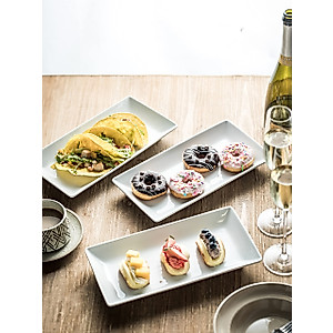 Cormomu 3 Tier Serving Tray, Tiered Serving Stand Display Set for Entertraining Dessert Table Serving Tray with Stand, White Ceramic Banquet Serving Platters for Party, 12 Inches (Gold)