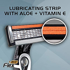 BIC Flex 5 Men's 5-blade Disposable Razor, For a Smooth and Comfortable Shave, 8-Count Pack of Mens Razors White