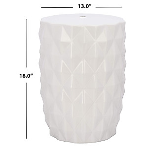 Safavieh Home Collection Posy White Ceramic Decorative Garden Stool ACS5209A