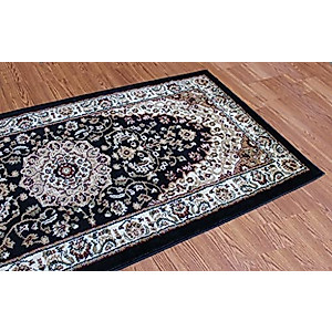 Bellagio Traditional Area Rug Runner 32 Inch X 15 Feet 10 Inch Black 401