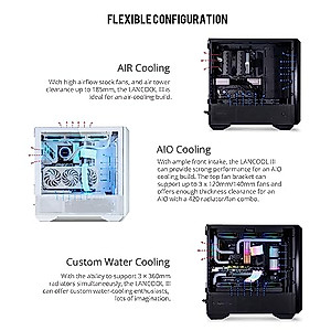 LIAN LI LANCOOL III E-ATX PC Case, Spacious RGB Gaming Computer Case with Hinged Tempered Glass Doors, Fine Mesh Panels, 4x140mm PWM Fans Pre-Installed High Airflow Chassis (White)