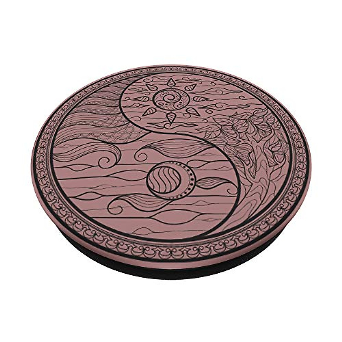 Yin Yang Day and Night Misty Rose PopSockets PopGrip: Swappable Grip for Phones & Tablets