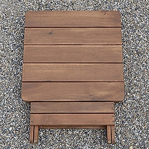 Plant Theatre Outdoor Side Table - Small Folding Tables for Patio, Porch, Deck, Fire Pit, Backyard Party or BBQ, Made of Hardwood