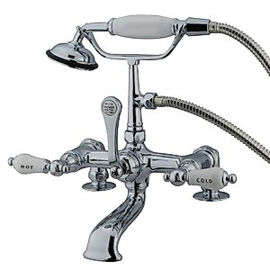Elements of Design Hot Springs DT2041CL Deck Mount Clawfoot Tub Filler with Hand Shower, Polished Chrome