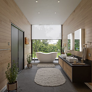 ALFI brand AB9949 66" White Solid Surface Smooth Resin Soaking Bathtub, 65.75" L x 31.5" W x 28.5" H