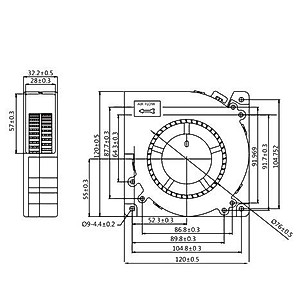 Wathai 120mm x 32mm Brushless Cooling Blower Fan 12V DC Dual Ball Centrifugal Fan High Airflow