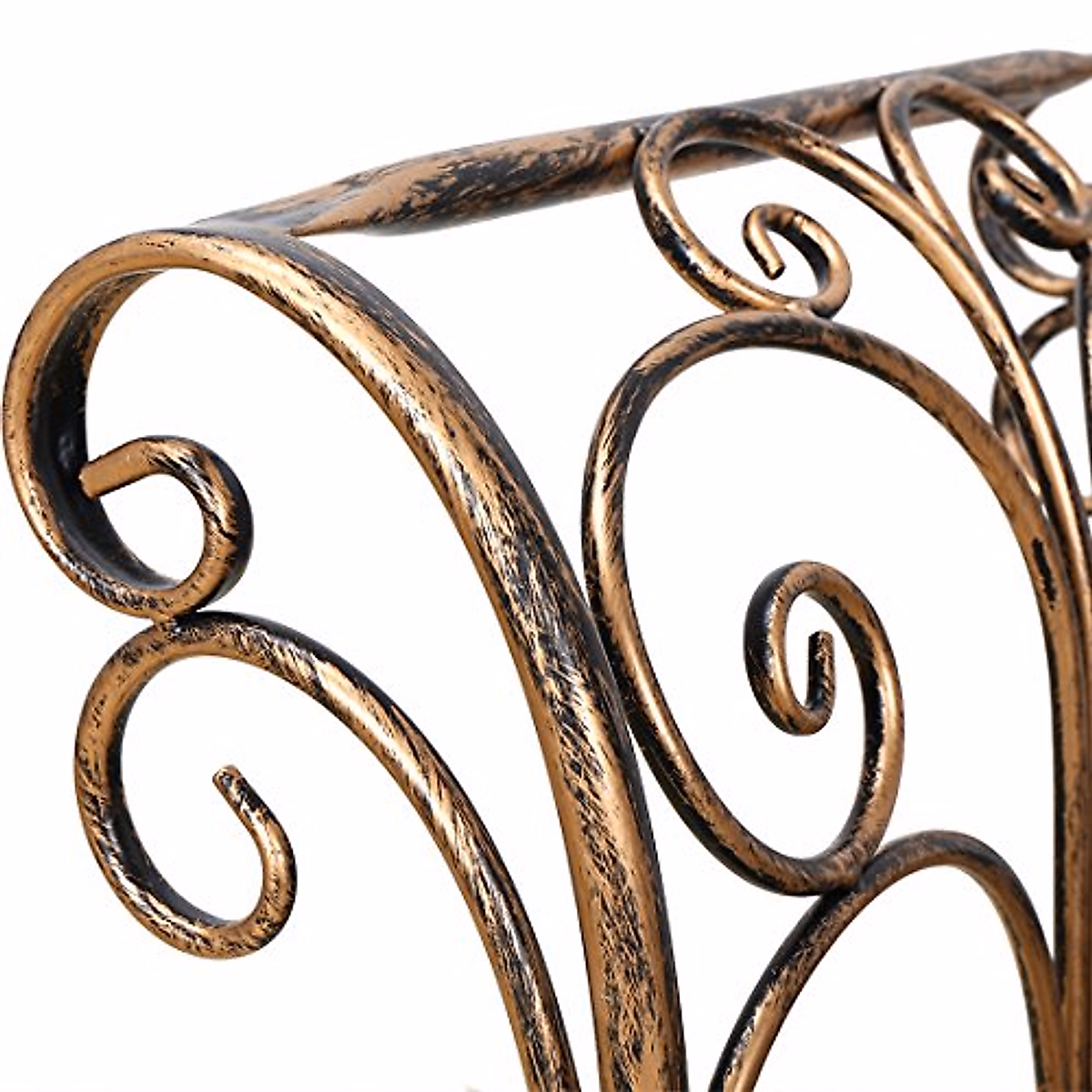 Cr Outdoor Patio Chair Garden Park Bench Metal Antique Garden Bench with Decorative Cast Iron Backrest