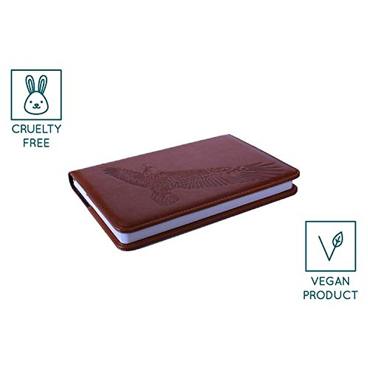 Eagle Refillable Faux Leather Journal by SohoSpark, Mens Journal, 6x8 Vegan Lined Writing Journal for Women