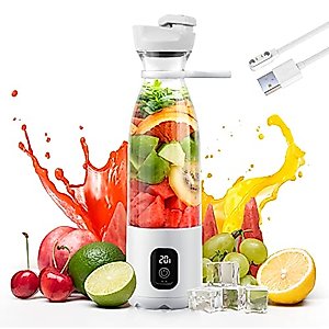 Portable Blender, Personal Blender for Shakes and Smoothies 300W Mini Blender 20oz Smoothie Blender USB Rechargeable Fresh Juice Blender with Pulse Technology Crush Ice Nuts Eenten Blender BravoS(3rd Generation) (BravoS (Sports Caps))