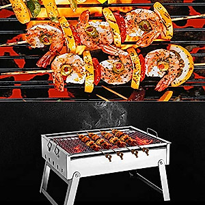 Lapden Folding Portable BBQ Grill Charcoal Barbecue Grill Outdoor Camping Picnic Burner Foldable Charcoal Camping Barbecue Oven