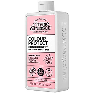 Rhyme & Reason Colour Protect Shampoo and Conditioner Set. 13 Fl Oz Bottles. For Color Treated Hair. Blended with Babassu Oil, White Tea, & Antioxidants. Vegan and Cruelty Free.