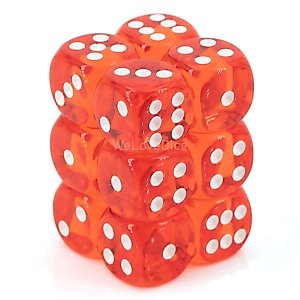 DND Dice Set-Chessex D&D Dice-16mm Translucent Orange and White Plastic Polyhedral Dice Set-Dungeons and Dragons Dice Includes 12 Dice – D6, Various (CHX23603)
